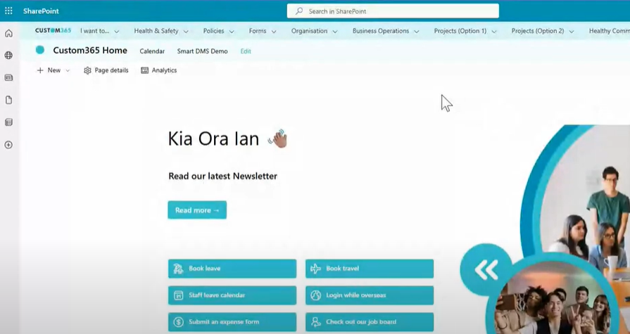Personalise SharePoint with the welcome webpart